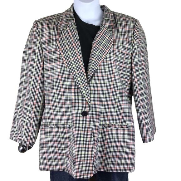 Vintage | Jackets & Coats | Vintage Boyfriend Plaid Blazer Academia ...